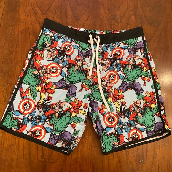 Marvel | Swim | Marvel Avengers Comic Board Shorts Swim Trunks Mens ...